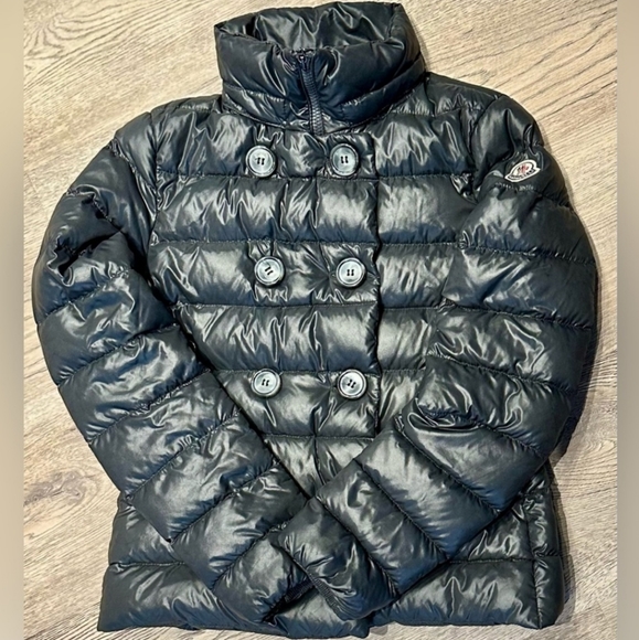 Moncler | Jackets & Coats | Moncler Gray Double Breasted Puffer Jacket ...